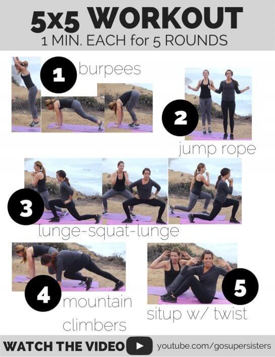 5x5 Workout - Tone the Arms, Legs and Abs | Super Sister Fitness