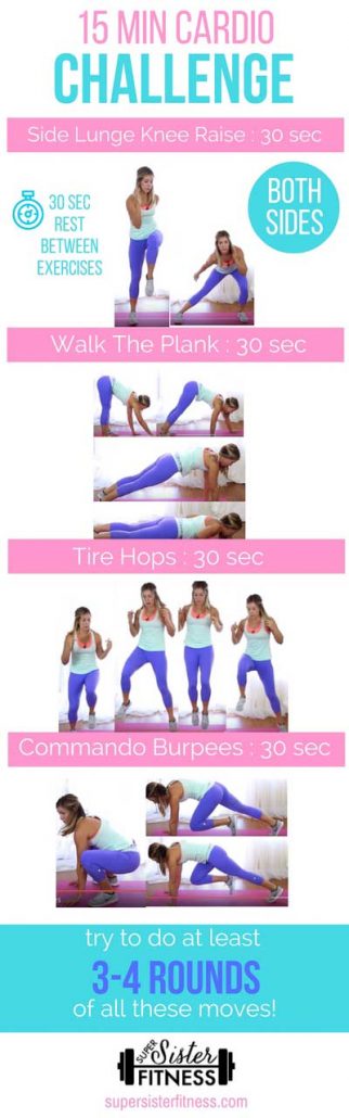 15 Minute Cardio Workout Challenge at Home! (No Equipment Needed)